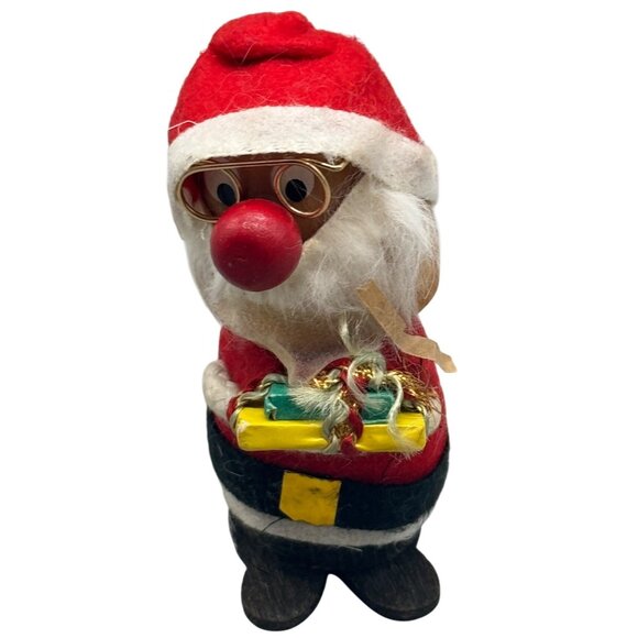 Unknown | Holiday | Vintage Wooden Santa Claus Bobble Head Figurine ...